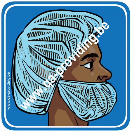 Pictogramme obligation cache-barbe